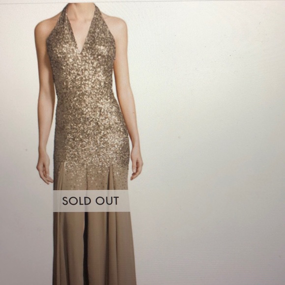 Halston Heritage | Dresses | Halston Halter Neck Embellished Gown ...